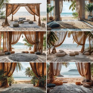 30+ Digital Backgrounds of the Boho Beach, BEACH Backdrop, Sand,sea ...