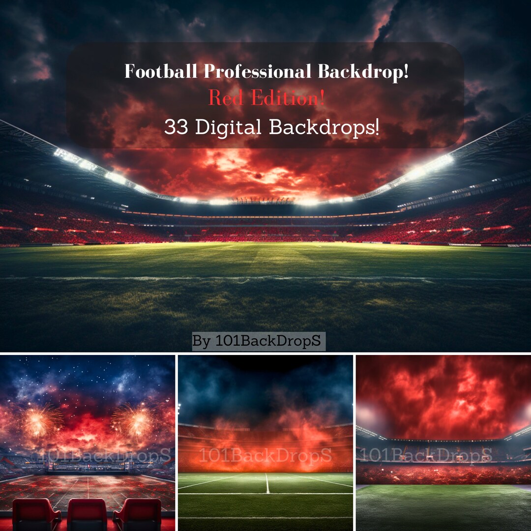 Football Professional Backdrop Red Edition Photography LIGHTNING ...