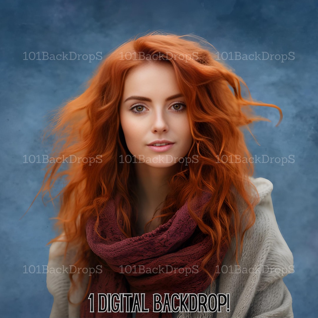Dusty Blue Portrait Studio Backdrop - Digital Download for Professional ...