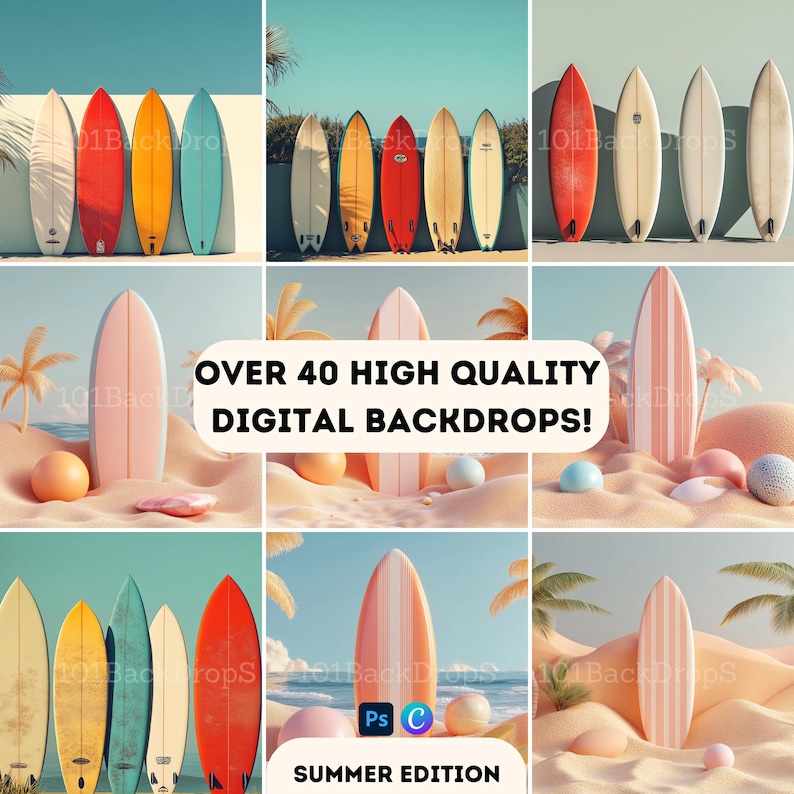 Ultimate Surf Wonderland Backdrop Bundle – 44+ Beach Scenes for Kids ...