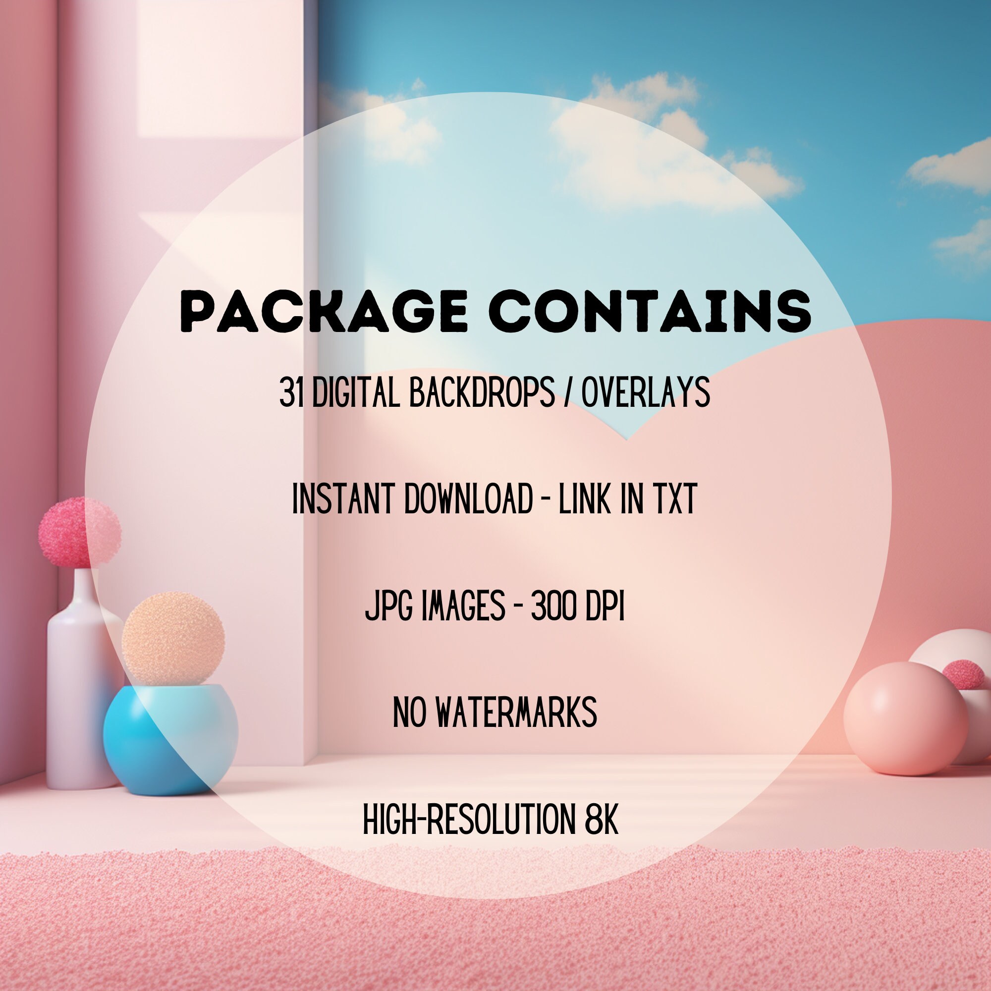 31 Rainbow Instagram Style CG Digital Backdrops, Pastel Rainbow ...