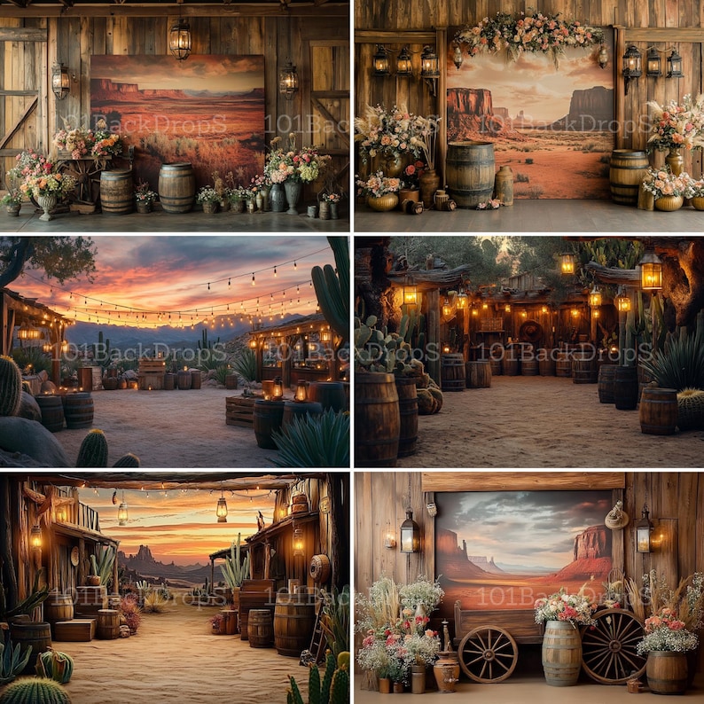 88+ Wild West Digital Backdrops Bundle - Cowboy Era Backgrounds - Saloons, Desert Scenes ...