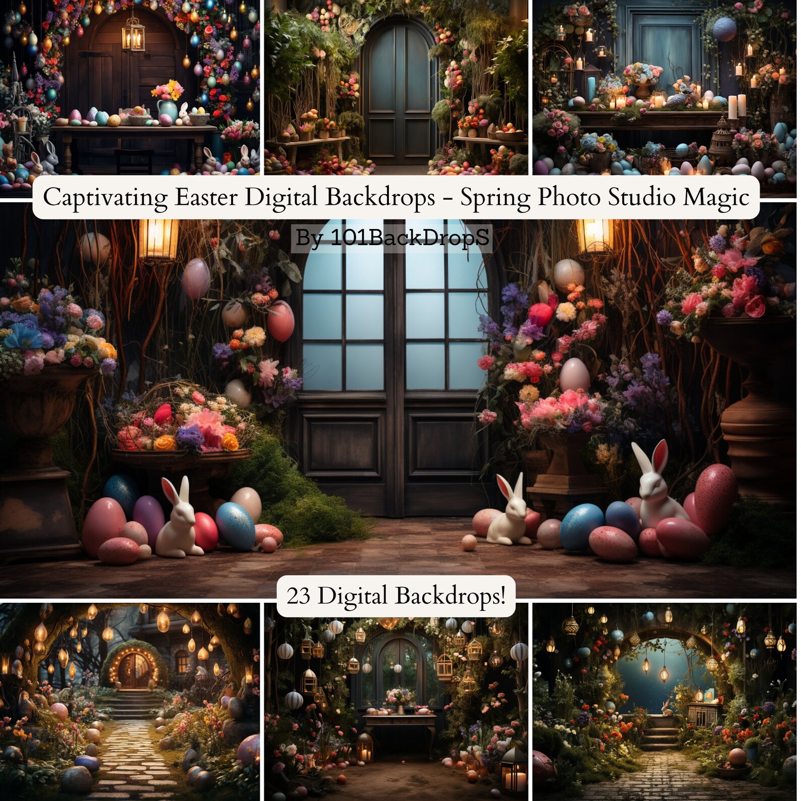 23 Bundle Easter Arch Digital Backdrops, Easter Photo Props, Spring ...