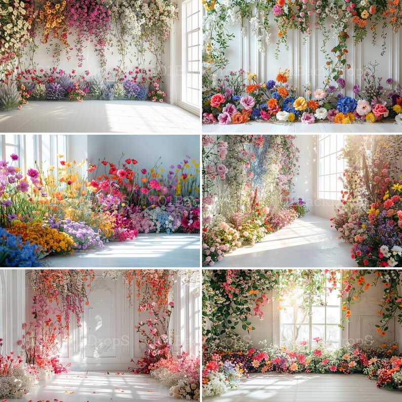 Bundle of 30 Springtime Whimsy Digital Backdrops, Easter Photo Props ...