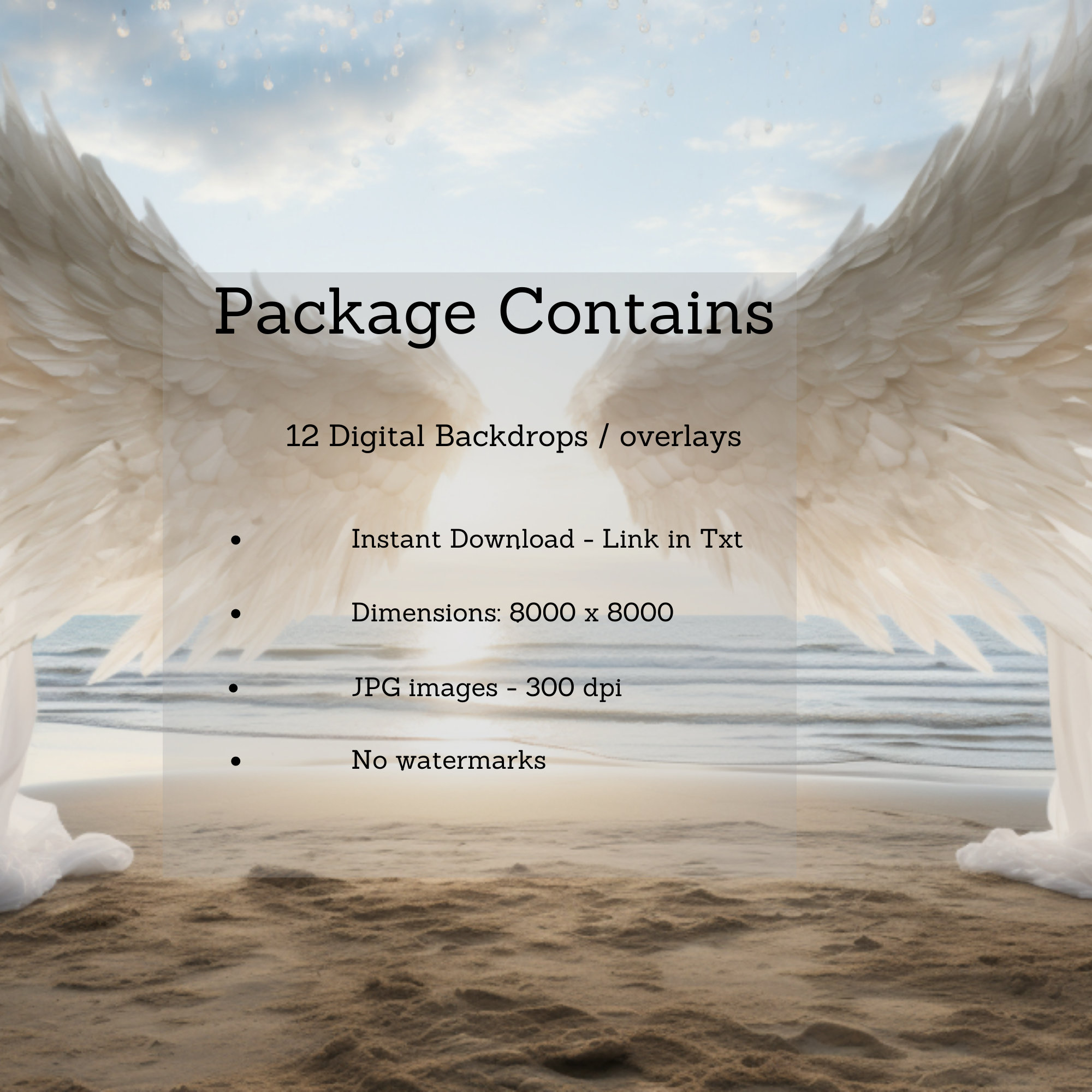 12 X Digital Backdrops Angel Wings Digital Backgrounds - Etsy