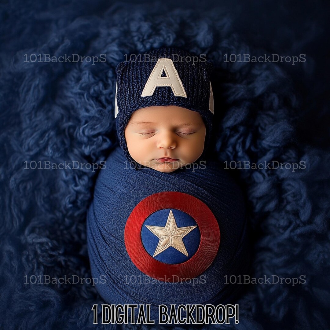 Captain Baby America Themed Photoshoot Backdrop - High-resolution ...