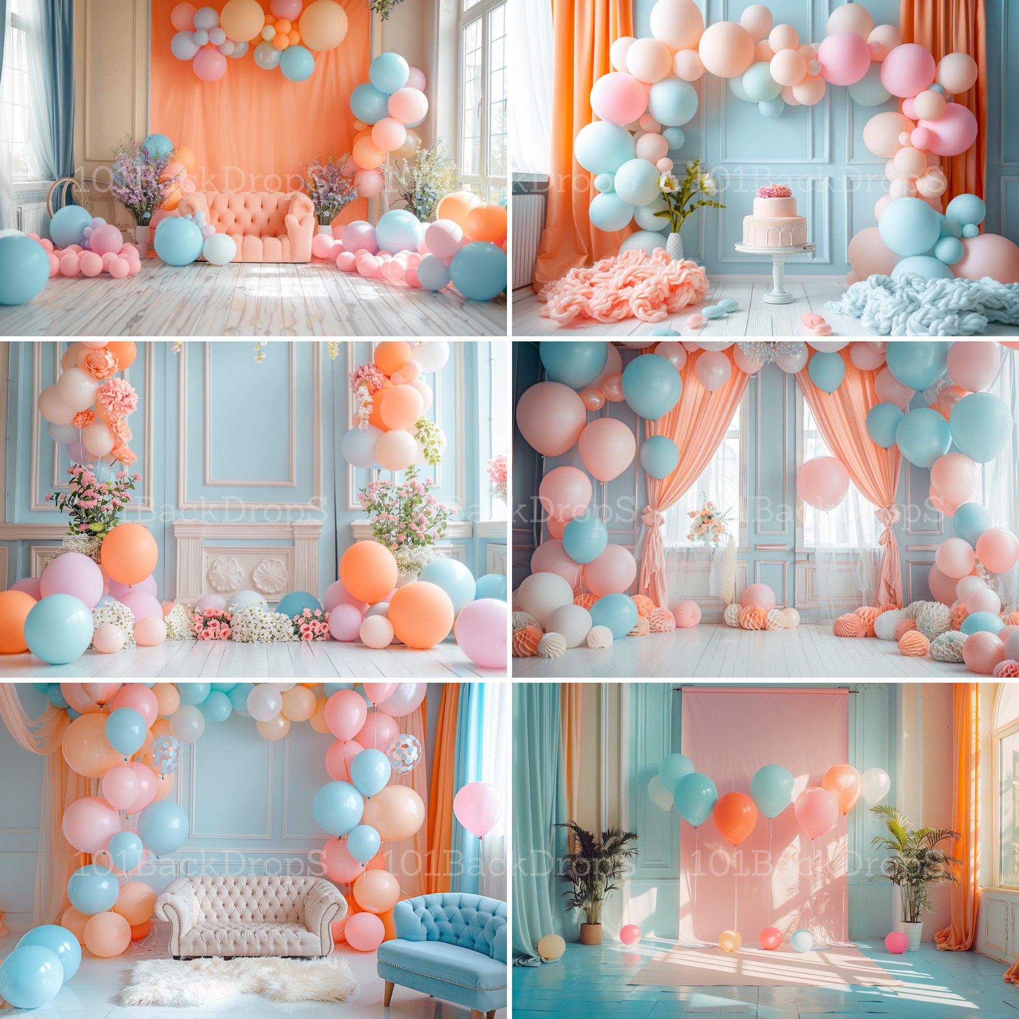 48 Pastel Digital Backdrops, Child Photography Studio Backdrops, Baby ...