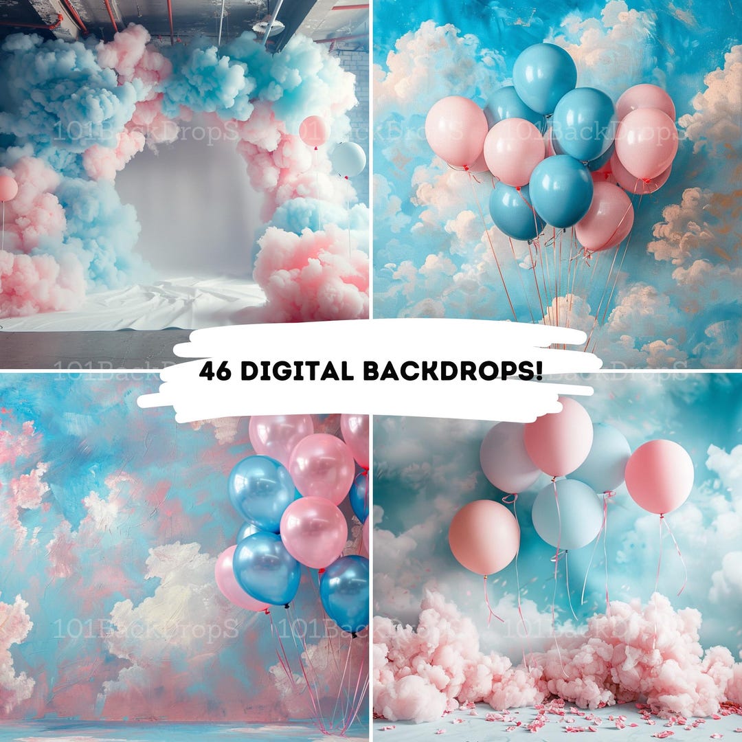 46 Fine Art Painterly Clouds Digital Backdrops, Backdrop Overlays ...