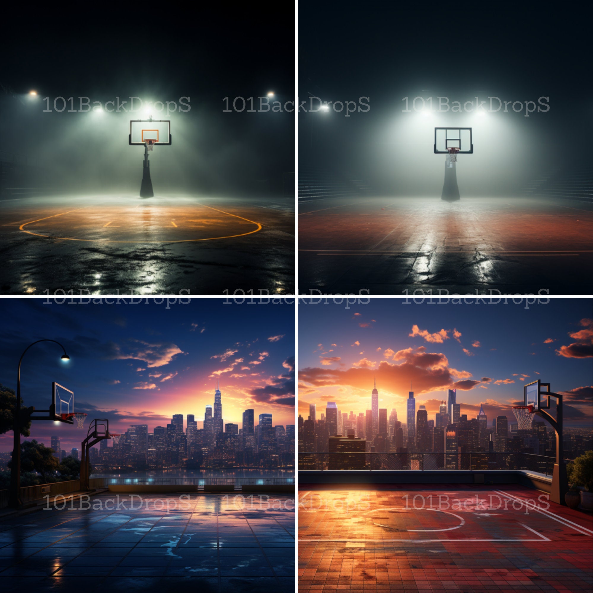 Basketball Digital Backdrop Photography DYNAMIC FOG BASKETBALL Backdrop ...