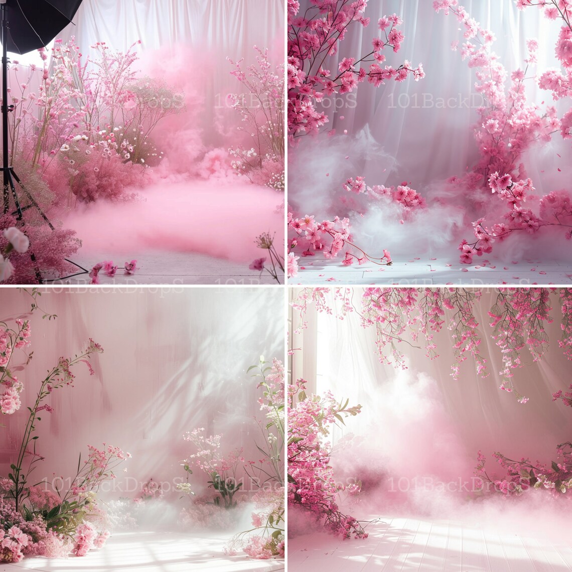 20 Maternity Digital Backdrop Floral Maternity Backdrop Light Pink ...
