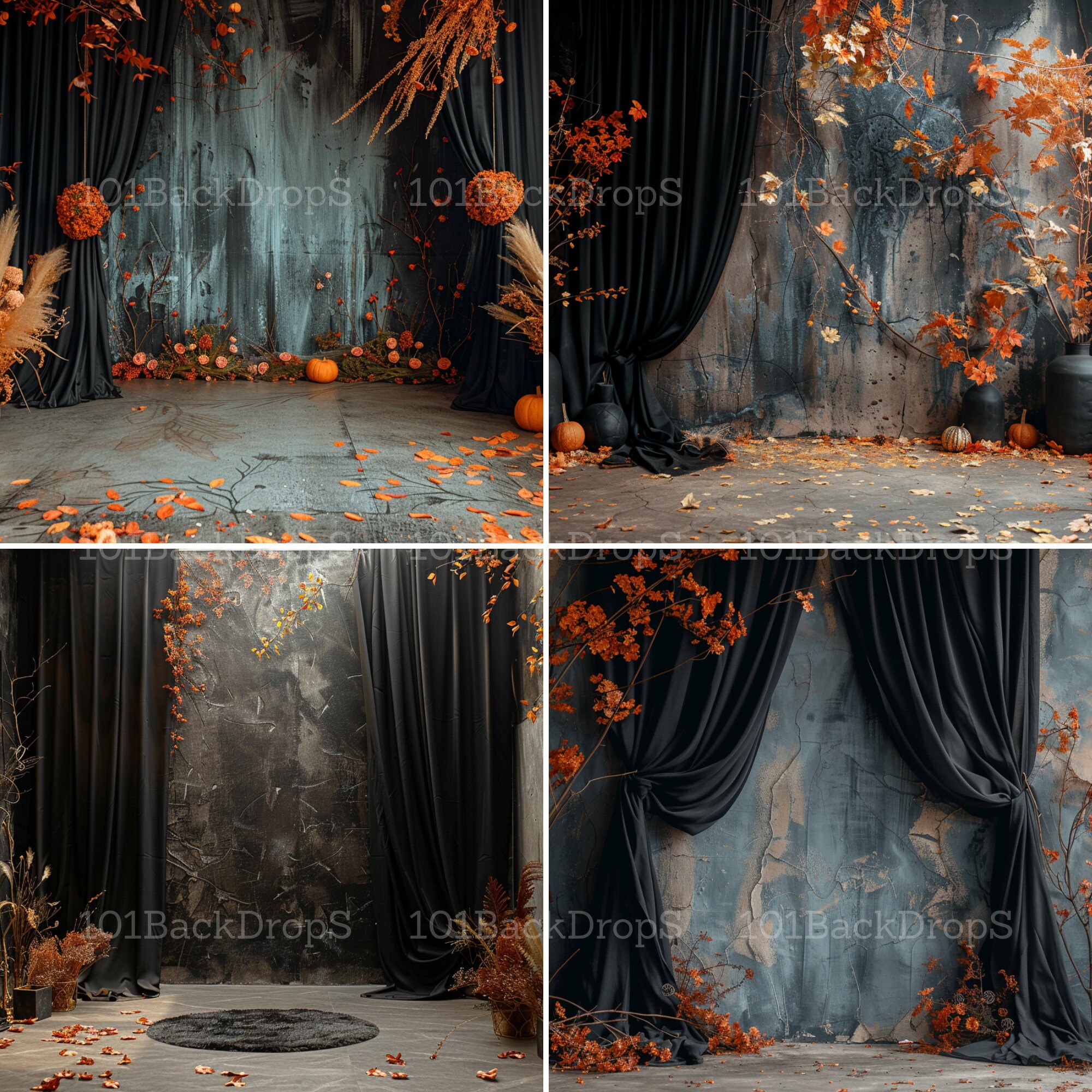 22 Digital Curtain Backdrops, Breathtaking Black Dreamy Sheer Curtain ...