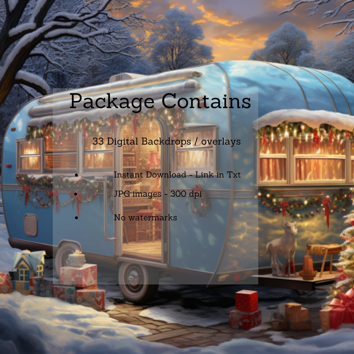 33 Christmas Digital Backdrops for Photography. Bundle. Vintage Cozy ...