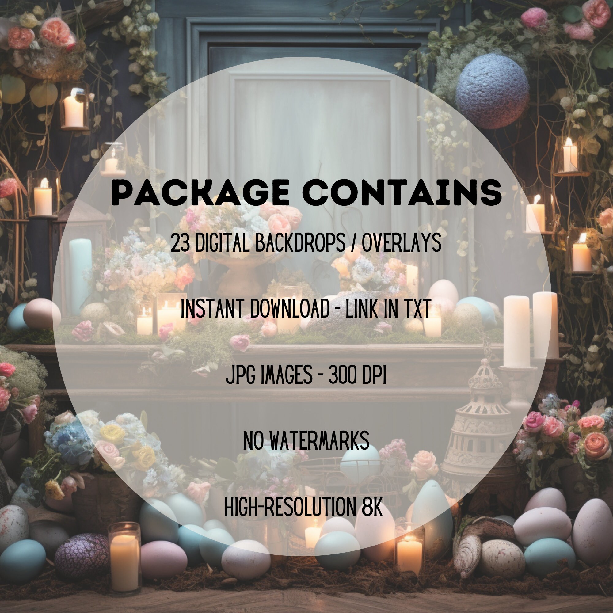 23 Bundle Easter Arch Digital Backdrops, Easter Photo Props, Spring ...