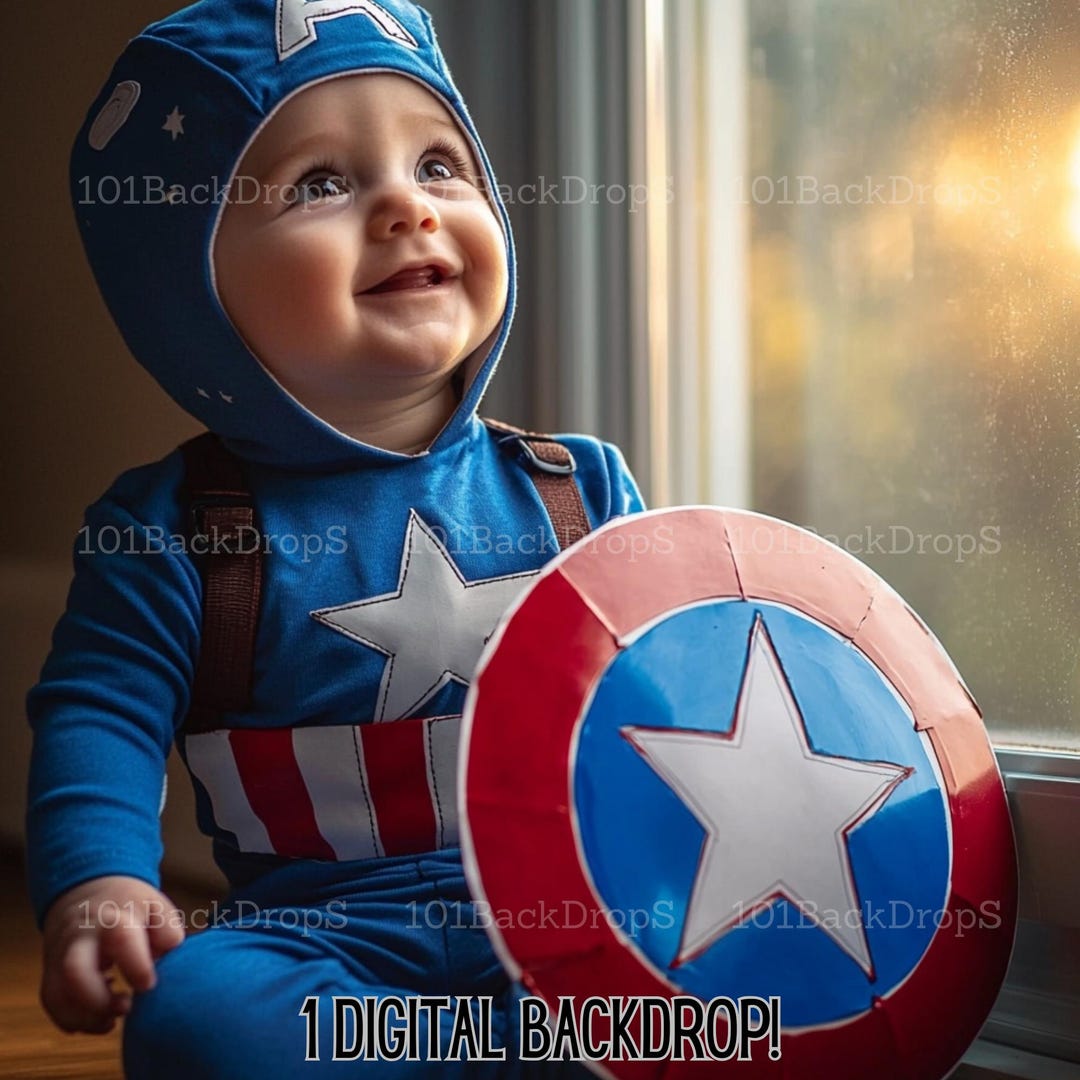 America Captain Baby Themed Photoshoot Backdrop - High-resolution ...