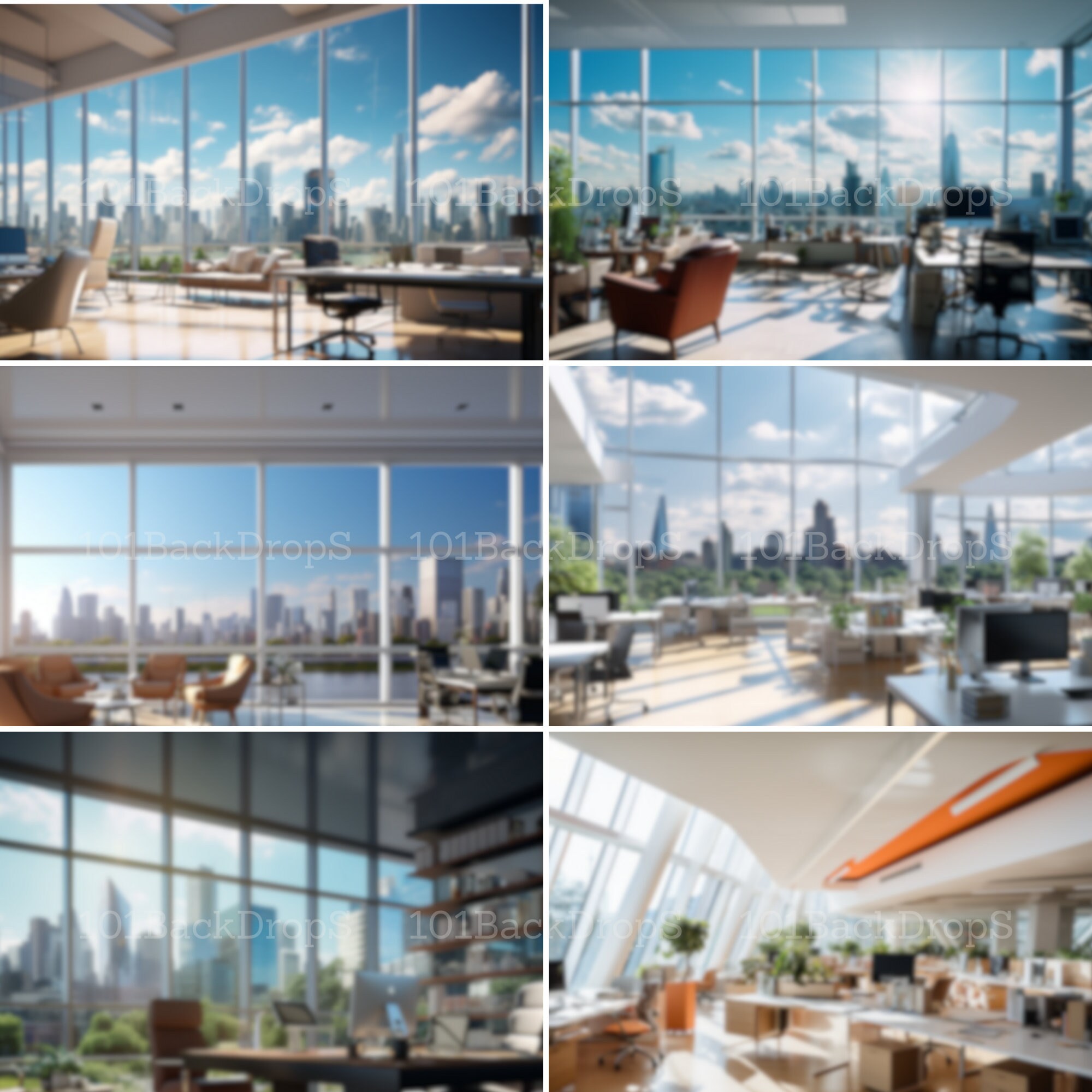 Soft Focus Modern Office Digital Backdrops, Blurred Professional ...
