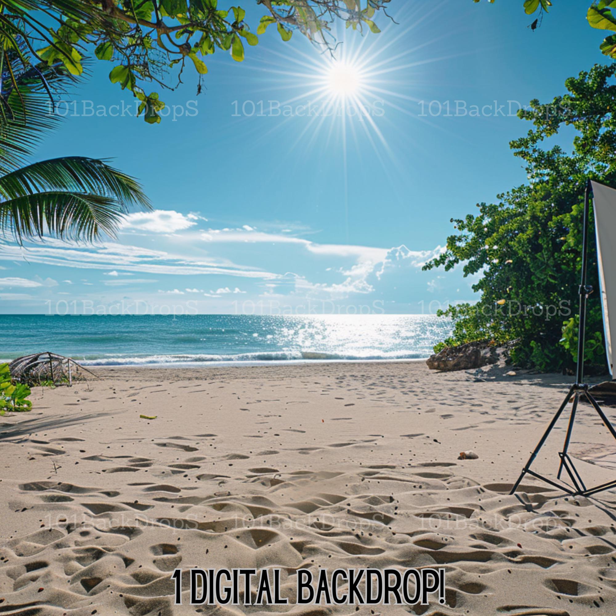 Beach Sit Digital Backdrop for Photography Composite Photos 8k High ...