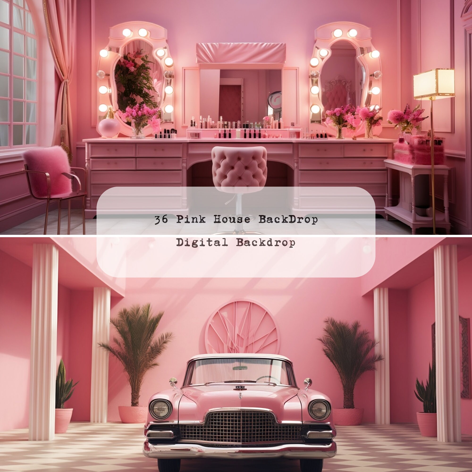 Mega Bundle of Doll Backdrops, Pink Digital Backdrops for Doll ...