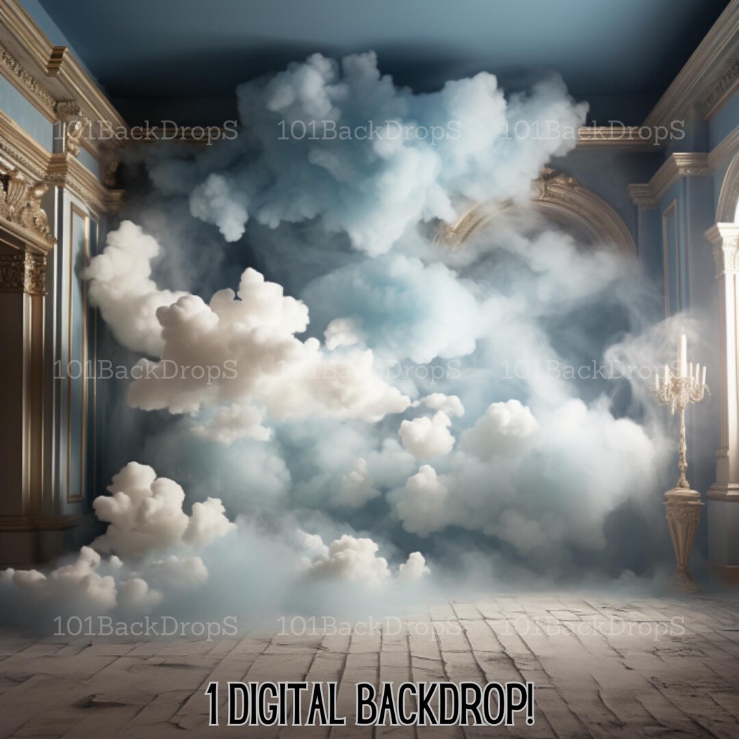 Fine Art Painterly Clouds Digital Backdrops, Backdrop Overlays ...