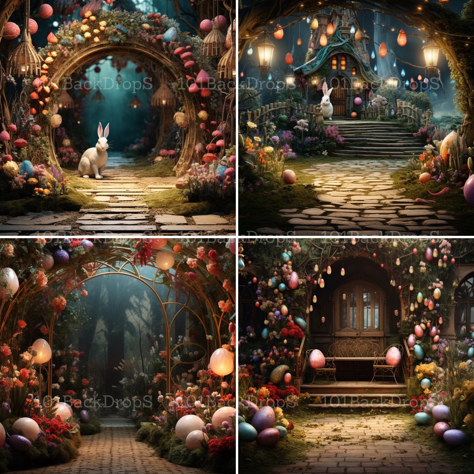 23 Bundle Easter Arch Digital Backdrops, Easter Photo Props, Spring ...