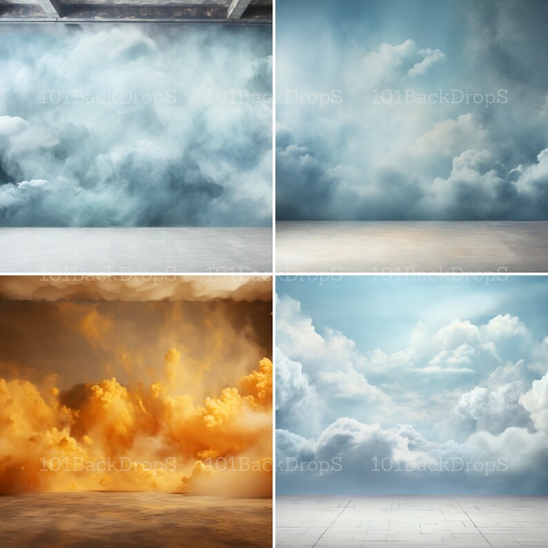 24 Fine Art Cloud Backdrop Overlays, Dreamy Cloud Digital Backdrops ...
