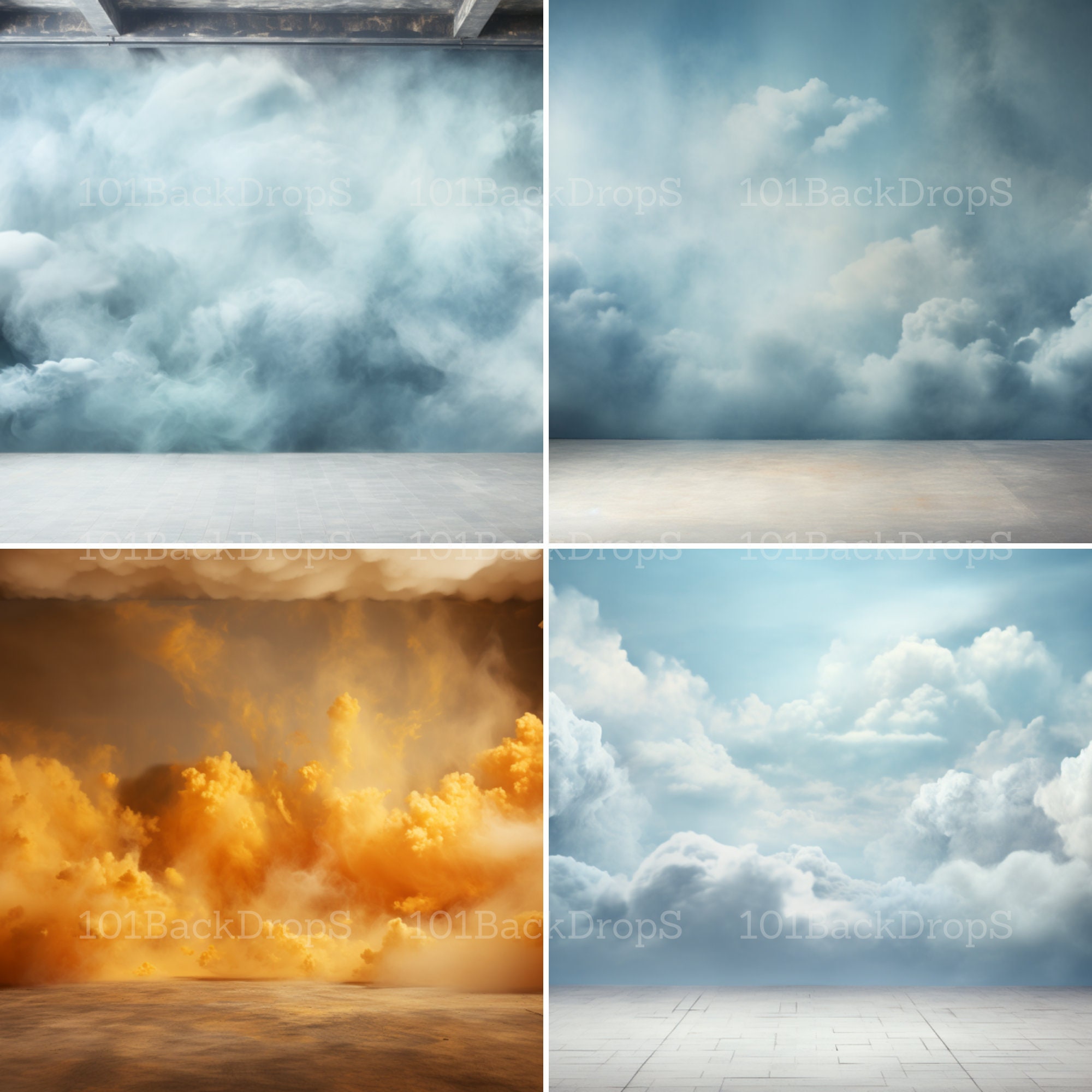 24 Fine Art Cloud Backdrop Overlays, Dreamy Cloud Digital Backdrops ...