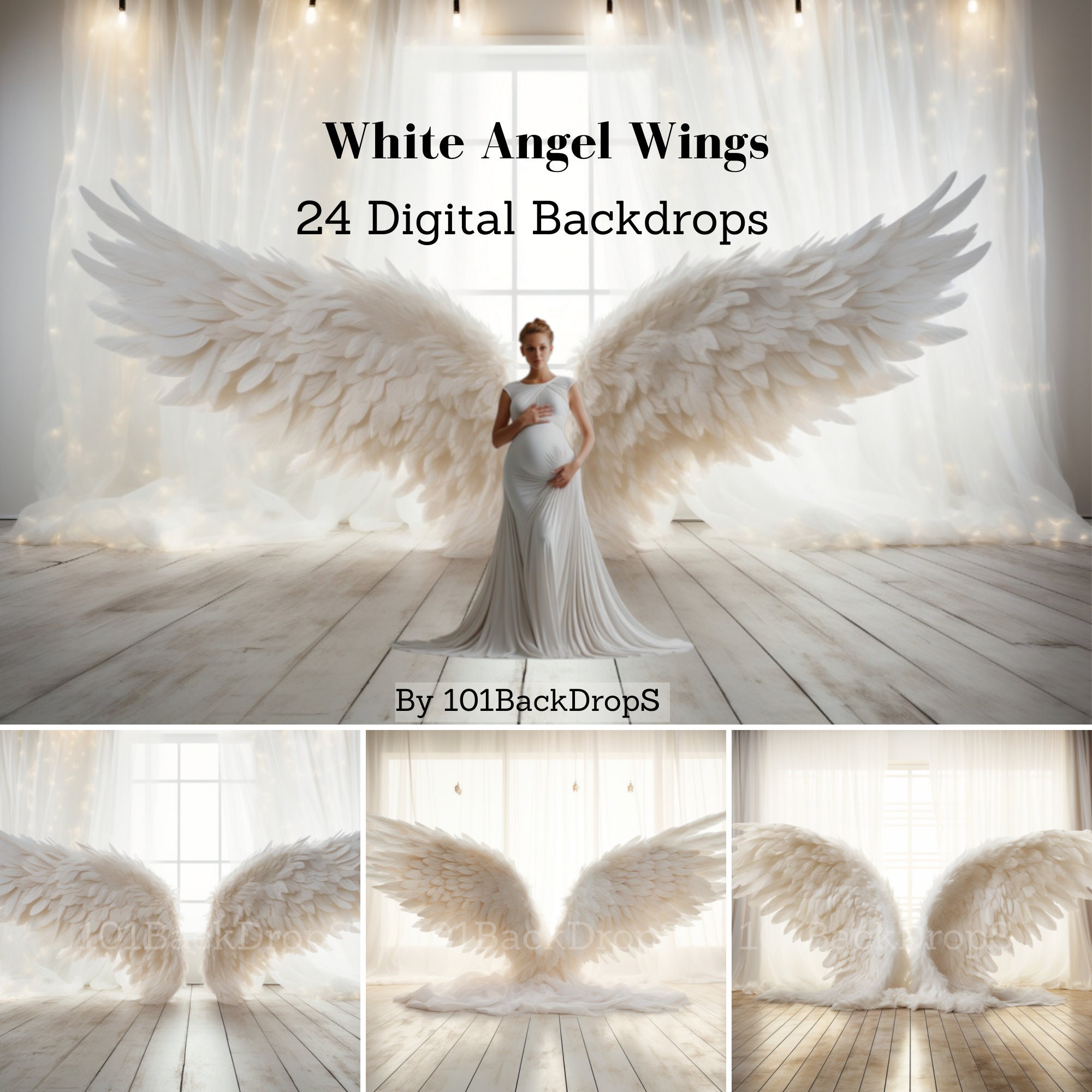 24 X Digital Backdrops, Angel Wings Digital Backgrounds, Maternity ...