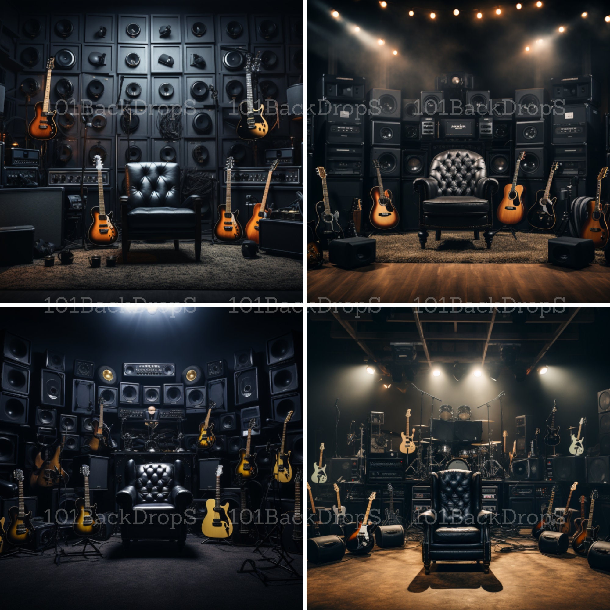 26 Leather Rockstar Digital Backdrops, Digital Backgrounds, Senior ...