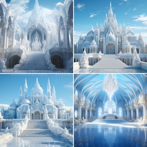 Captivating Winter Wonderland Digital Ice Palace Art Festive Christmas ...