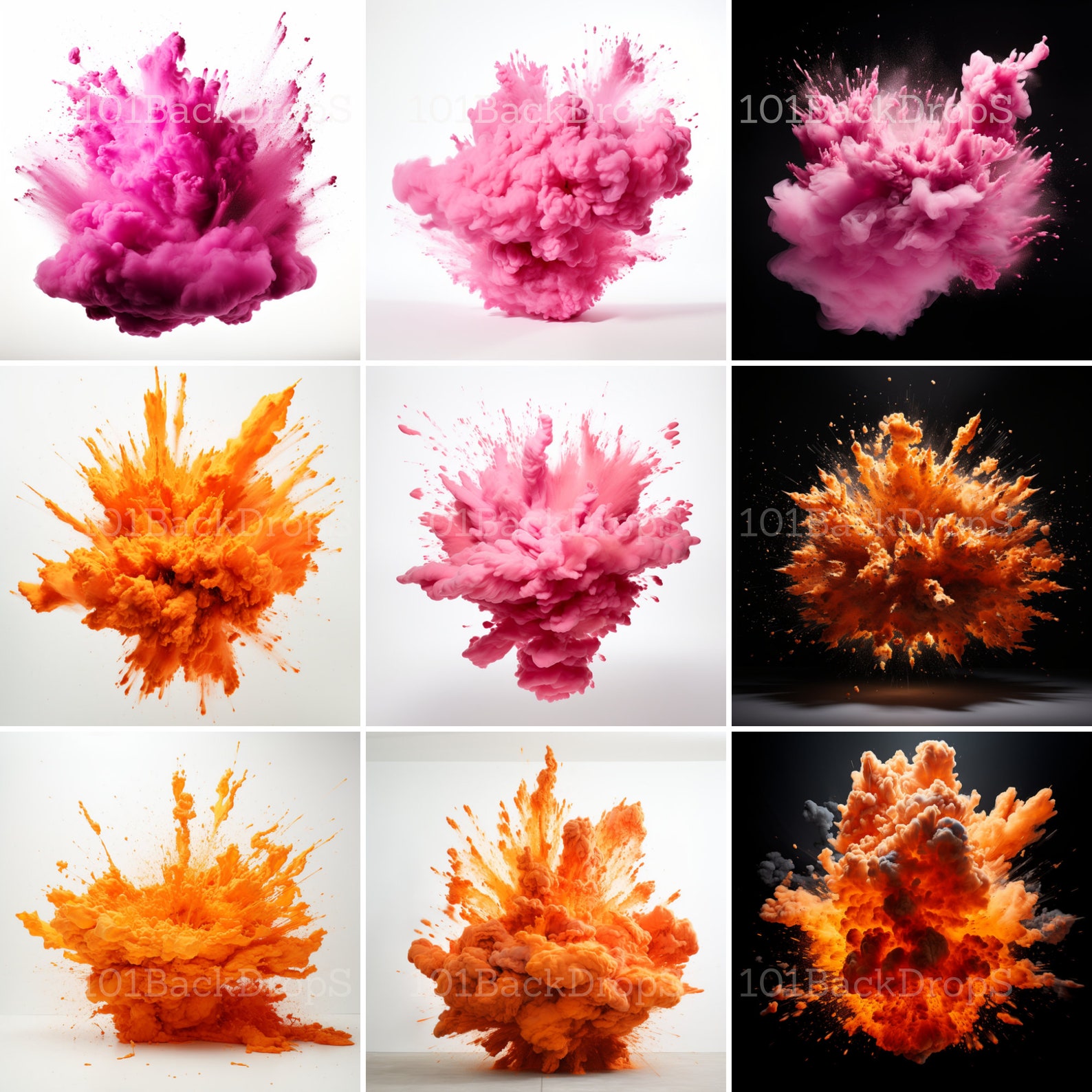 70 Color Explosion Digital Backdrops: School Color Photography ...