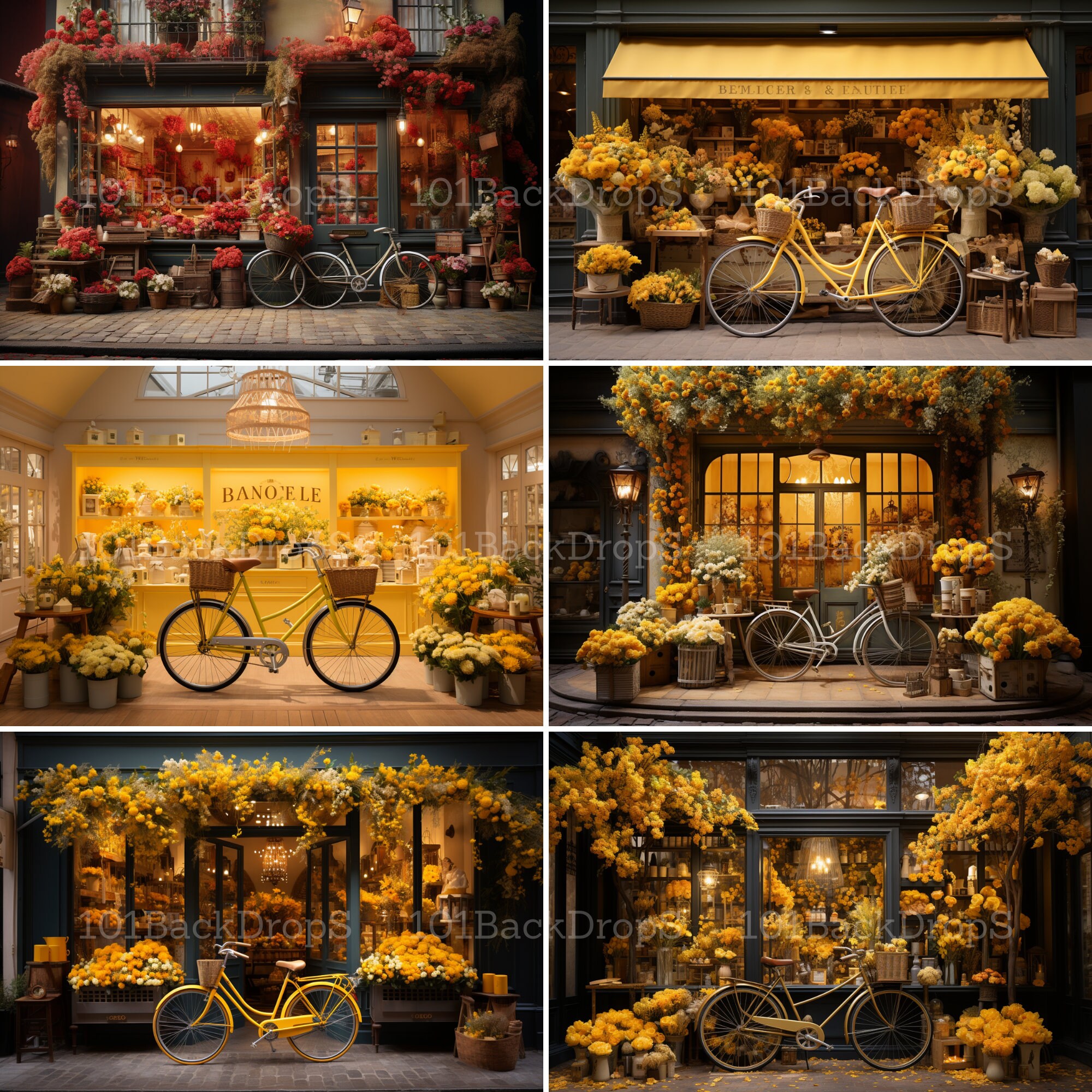 Spring Flower Shop Digital Backdrops, Family Portrait Kids Composite ...