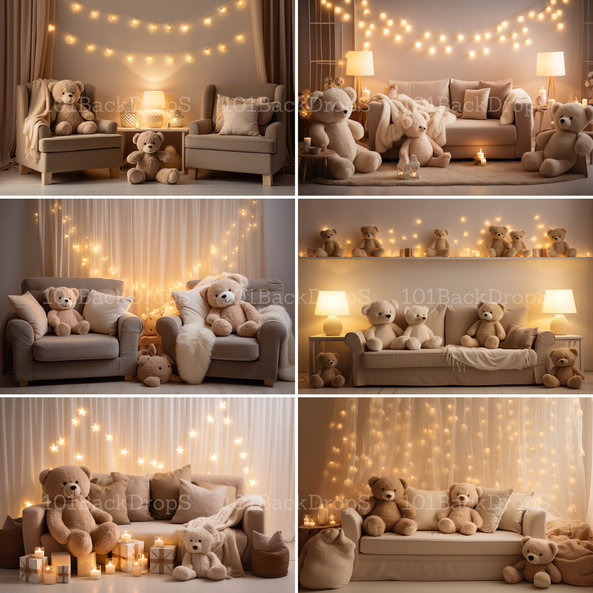 Captivating Teddy Bear Digital Backdrops for Newborn Photography - Etsy