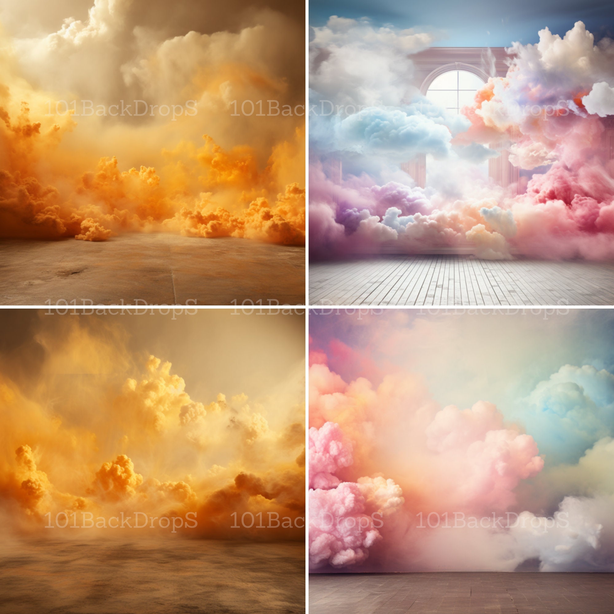 24 Fine Art Cloud Backdrop Overlays, Dreamy Cloud Digital Backdrops ...