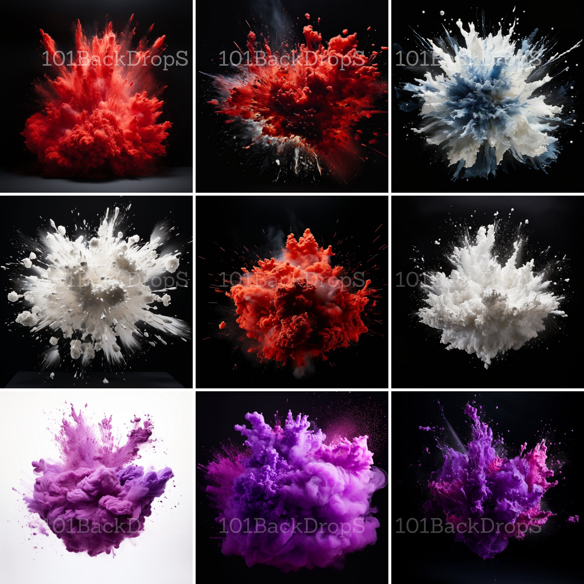 70 Color Explosion Digital Backdrops: School Color Photography ...