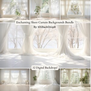Digital Backdrops: 32x Breathtaking White Dreamy Sheer Curtain ...
