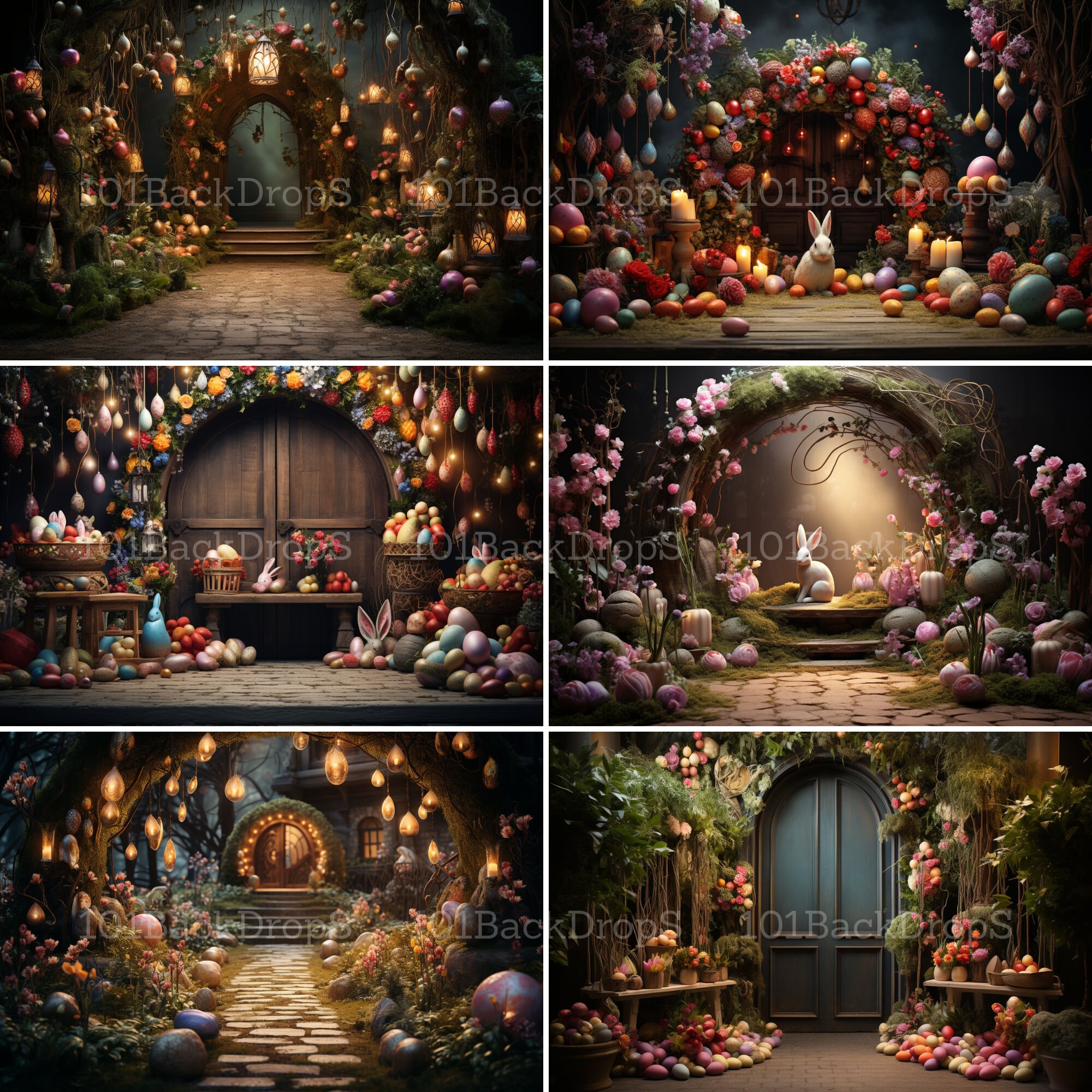 23 Bundle Easter Arch Digital Backdrops, Easter Photo Props, Spring ...