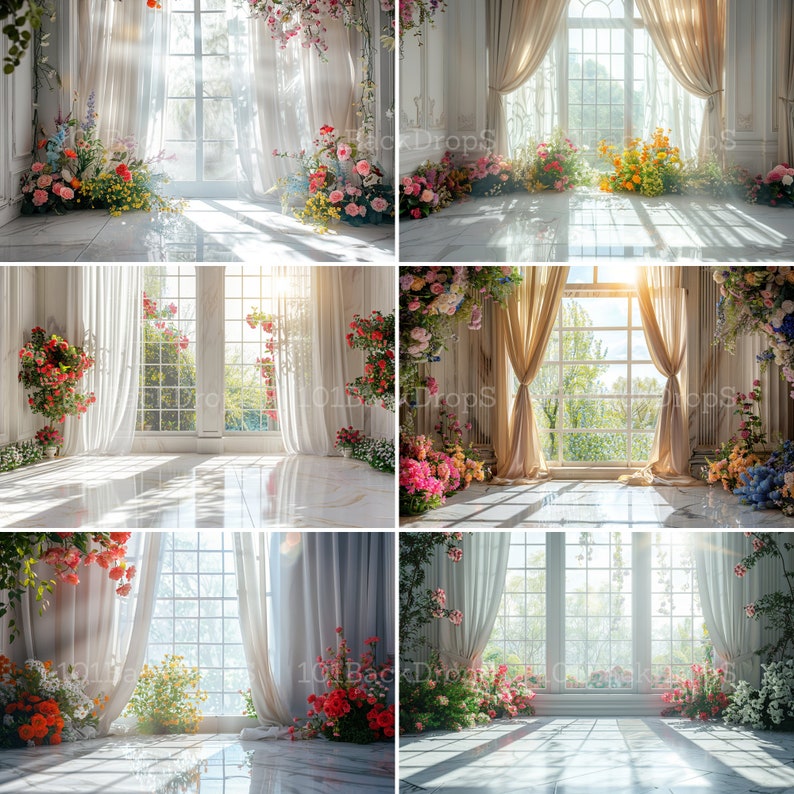Bundle of 50+ Backlit Florals Digital Backdrops, Maternity Backdrops ...