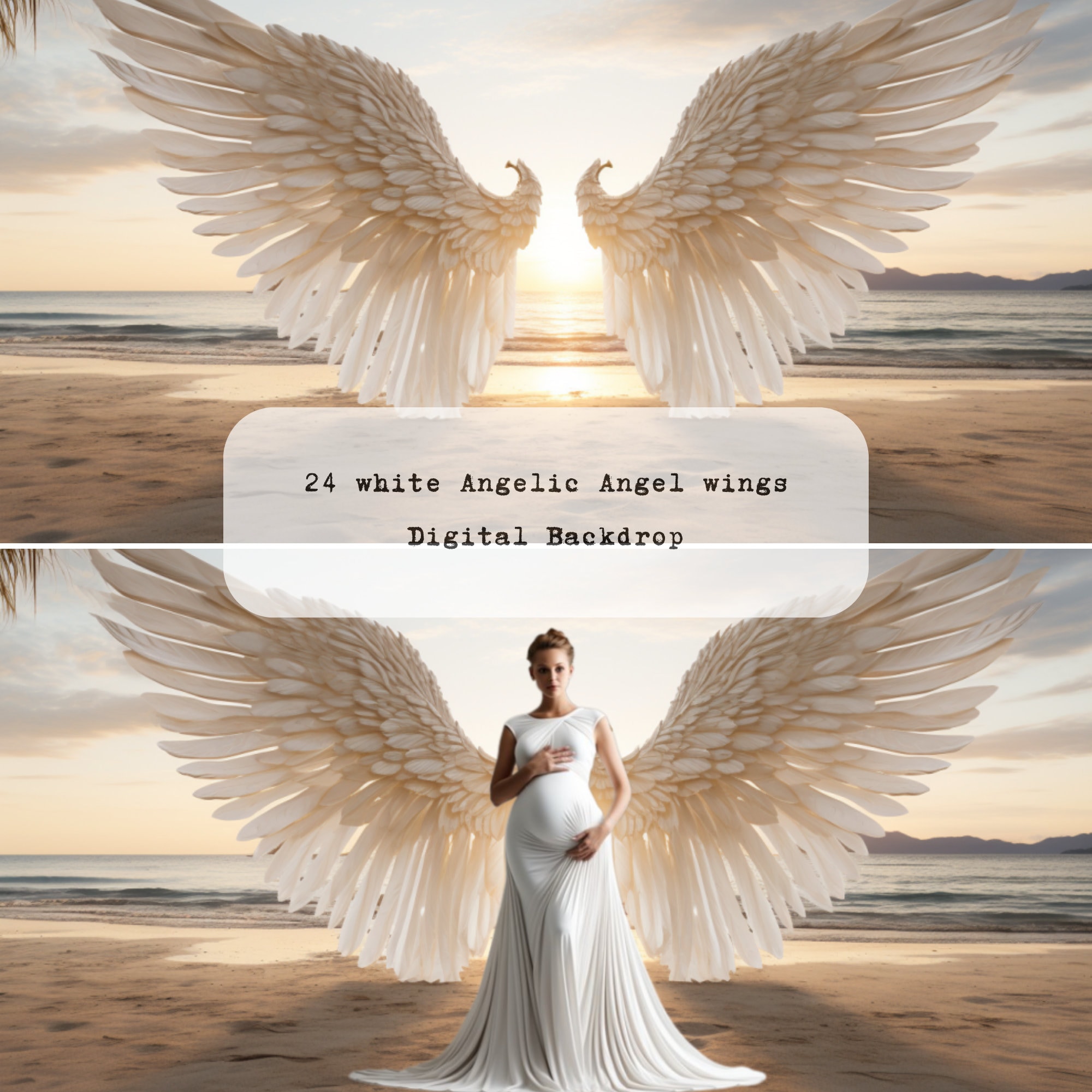 24 X Digital Backdrops, Angel Wings Digital Backgrounds, Maternity ...
