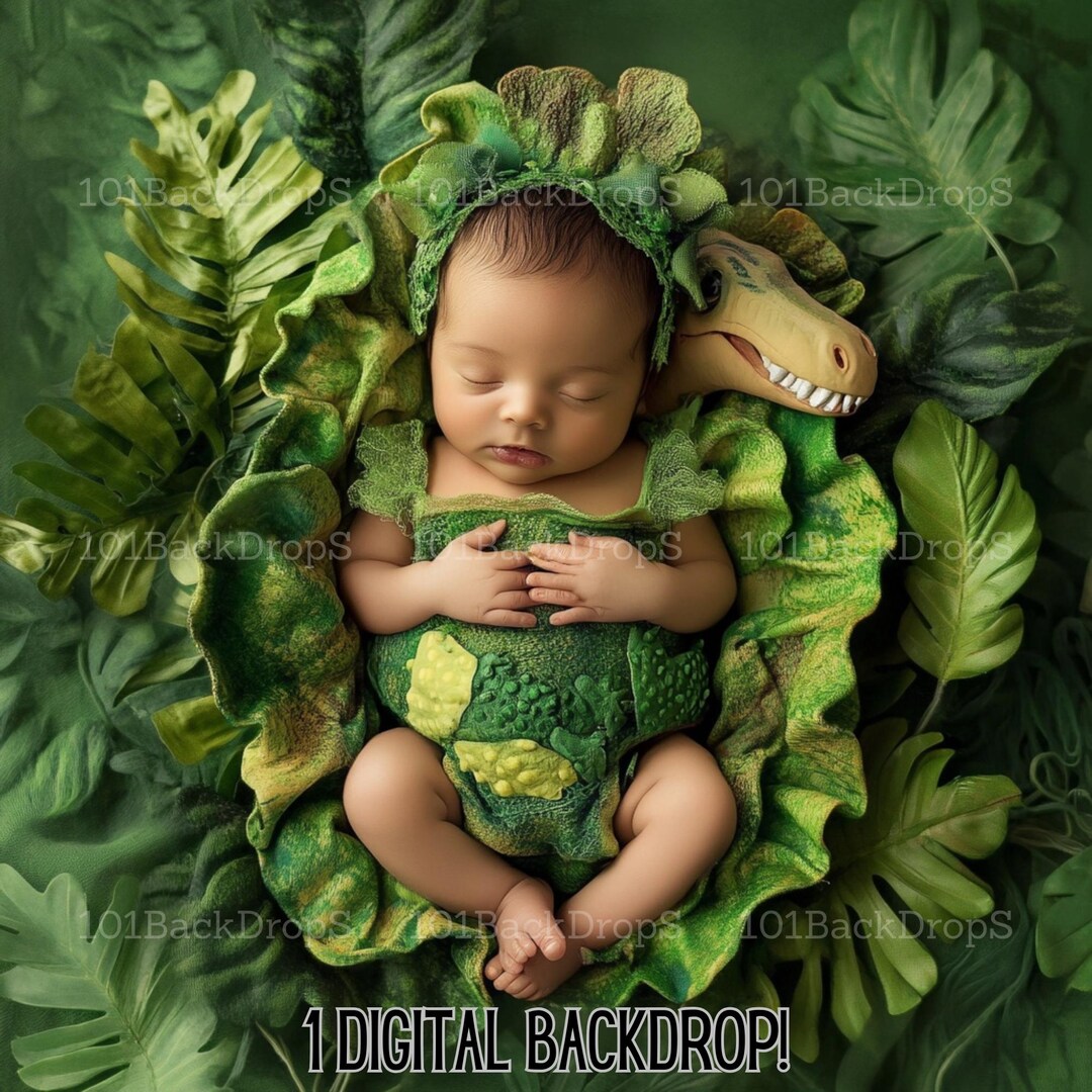 Enchanted Safari Cradle Backdrop - Jungle-themed Digital Photo Prop ...