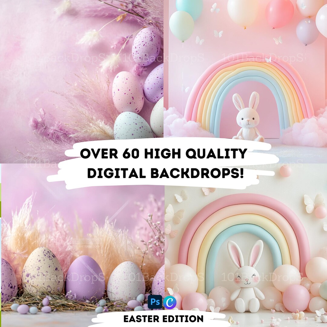 60 Easter Hay Stack Digital Backdrops, Easter Photo Props, Spring ...
