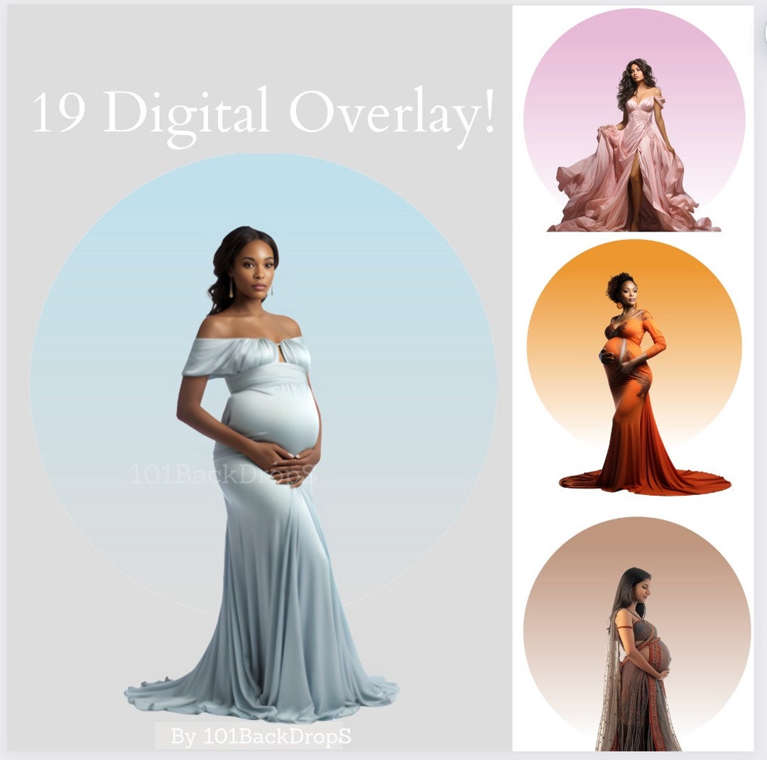 Circle Gradient Overlay Maternity Photoshop Overlay Maternity Digital ...