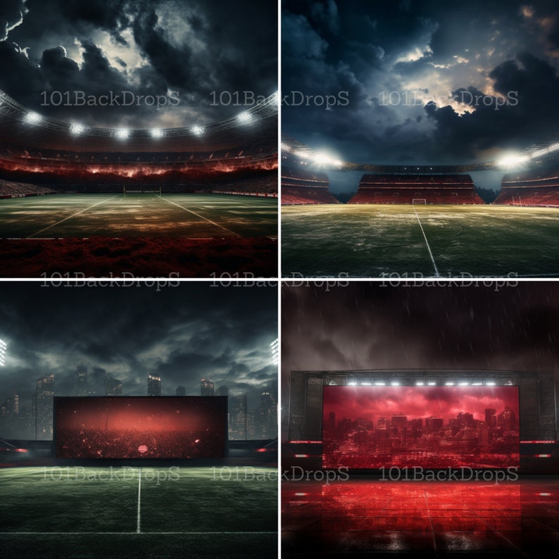 Football Professional Backdrop Red Edition Photography LIGHTNING ...