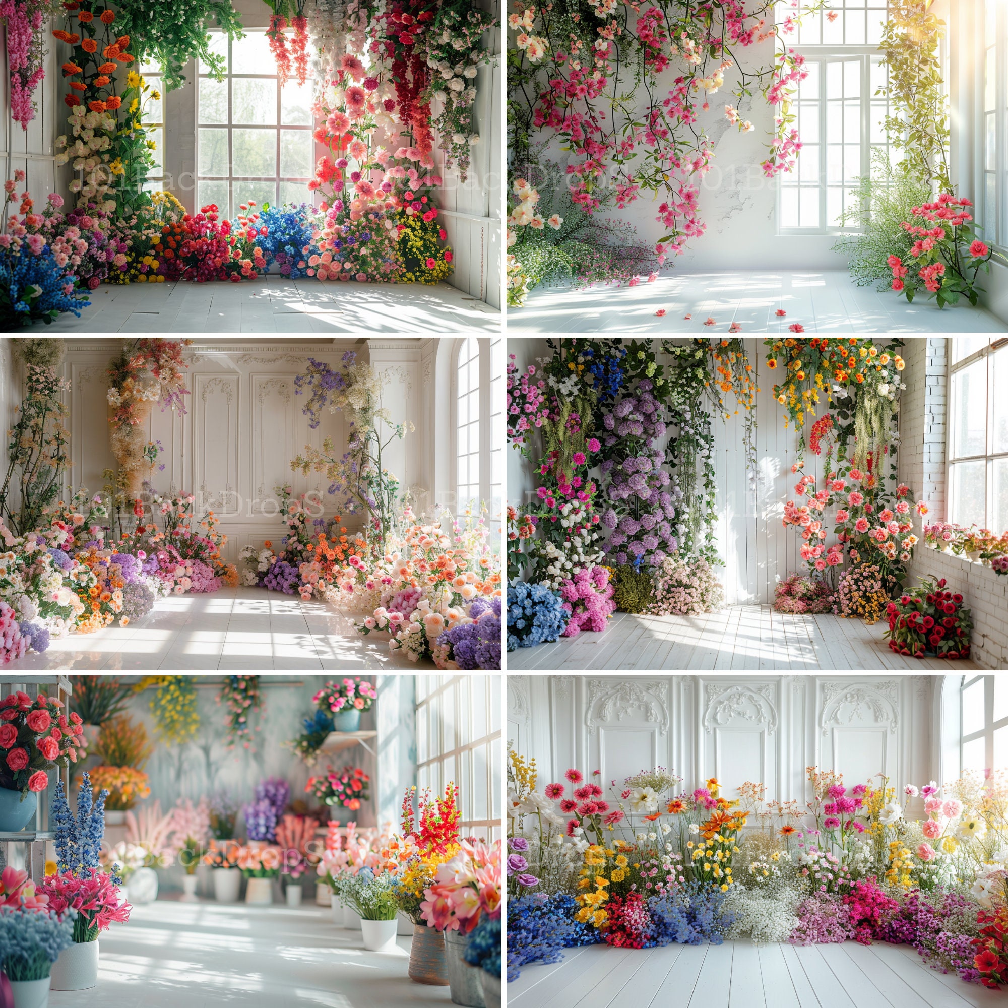 Bundle of 30 Springtime Whimsy Digital Backdrops, Easter Photo Props ...