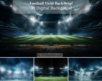 Football Stadium Background, Football Field Backdrop - Digital Download ...
