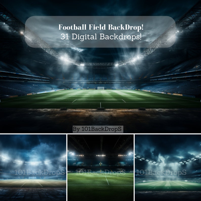 Football Field Background, Football Backdrop Dramatic, Football Stadium ...