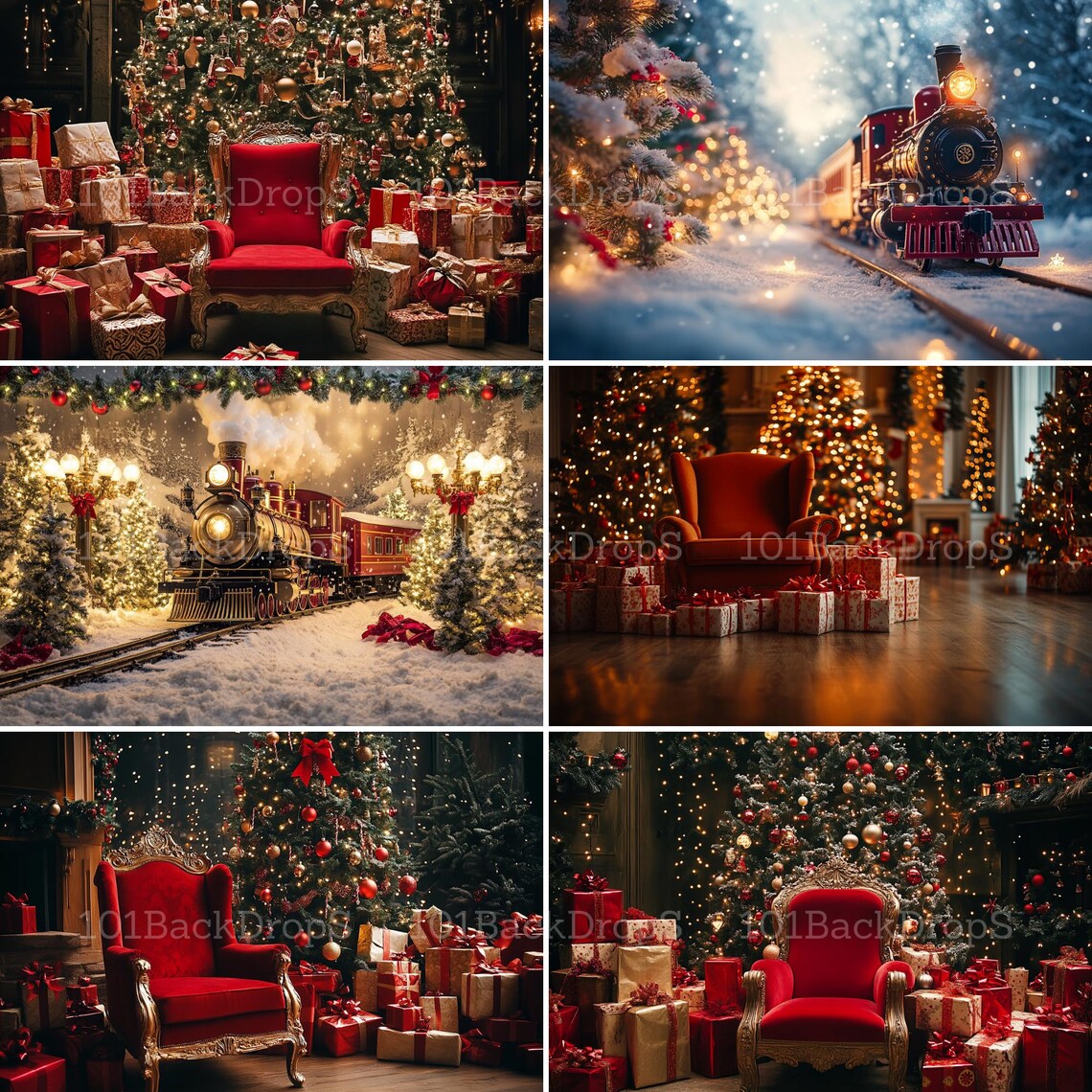 Enchanted North Pole Digital Scenes - Santa's Train Chair - Winter ...