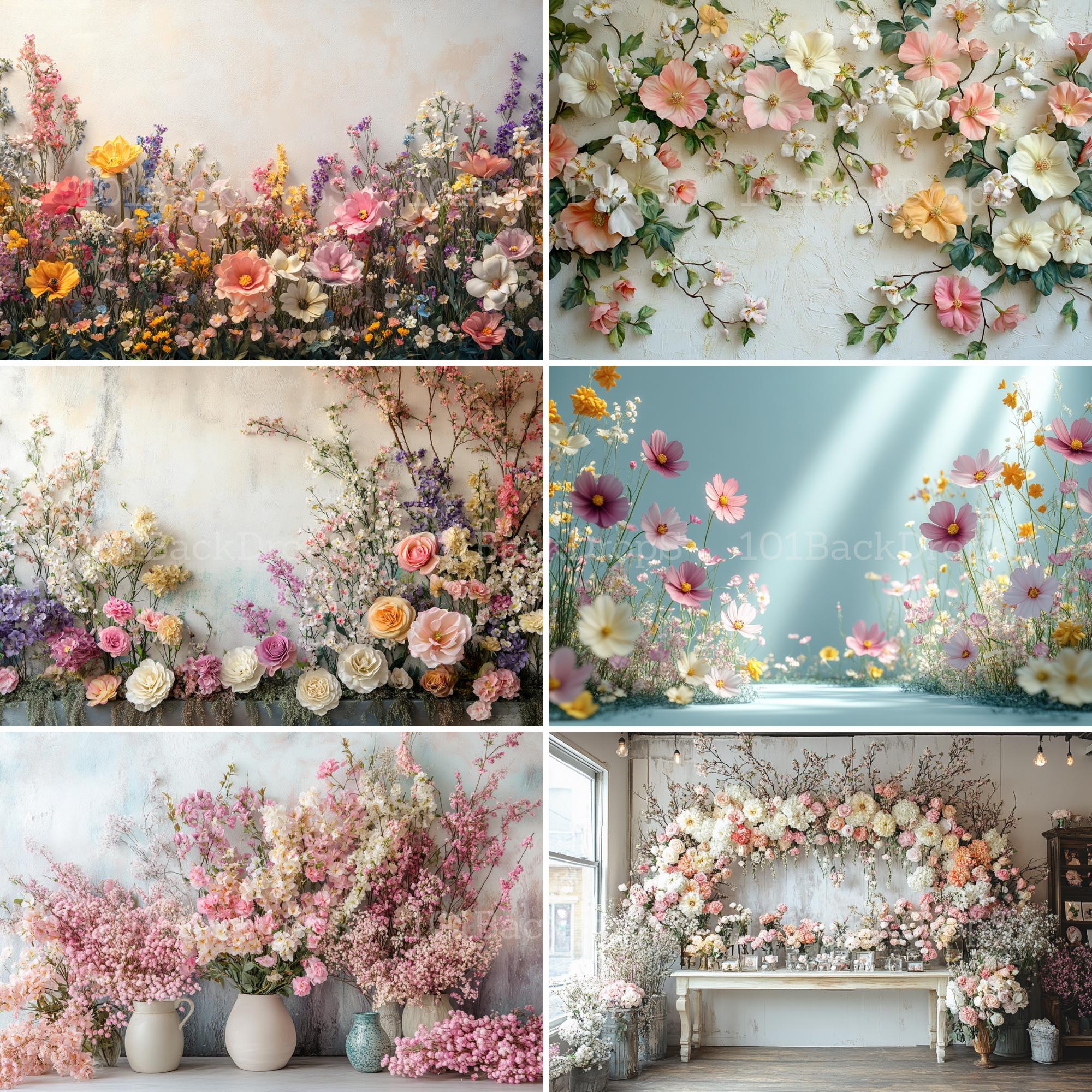 Bundle of 50 Springtime Whimsy Digital Backdrops, Easter Photo Props ...