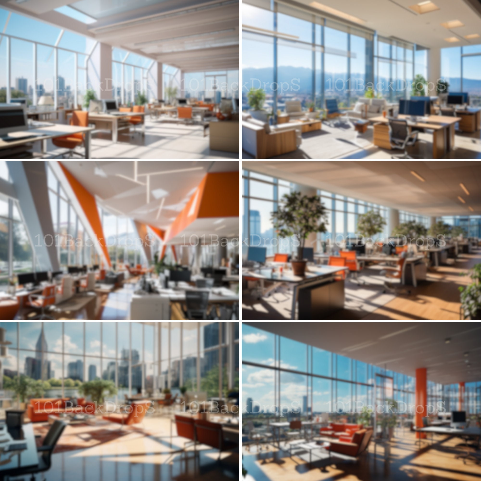 Soft Focus Modern Office Digital Backdrops, Blurred Professional ...