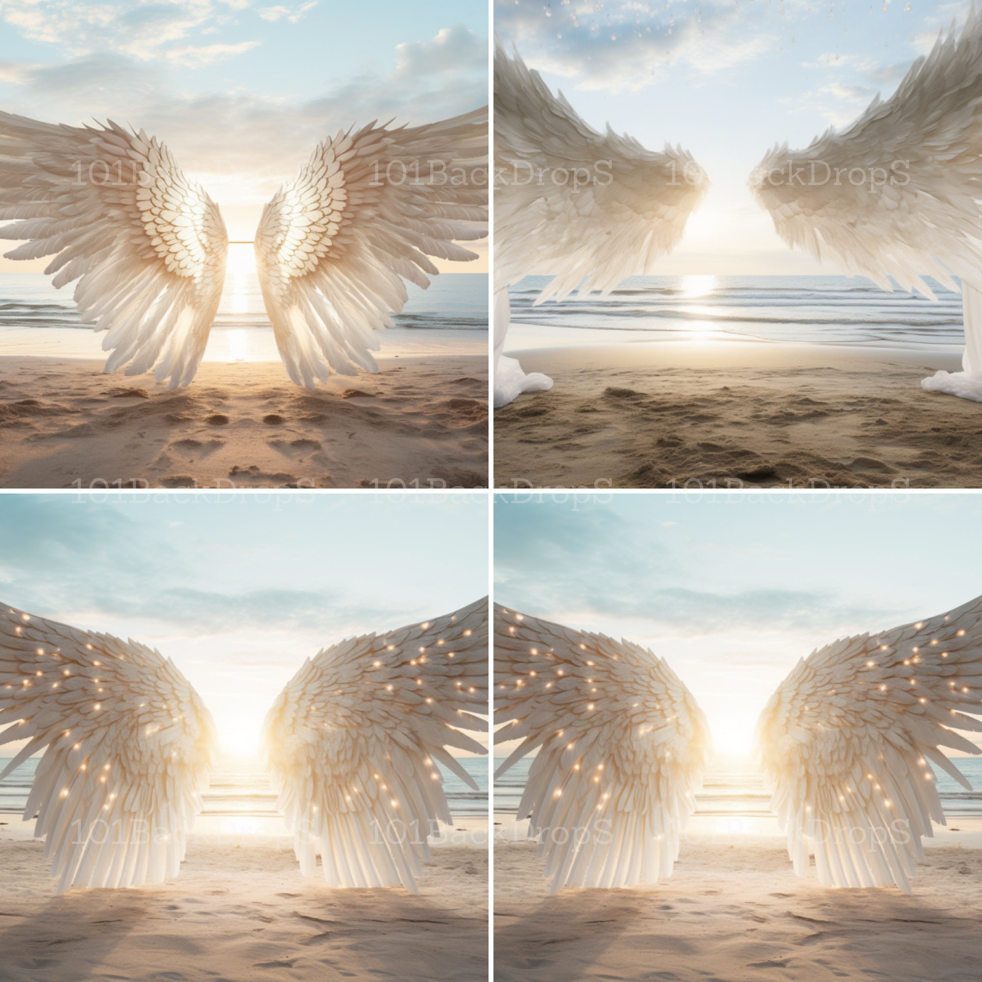 24 X Digital Backdrops, Angel Wings Digital Backgrounds, Maternity ...