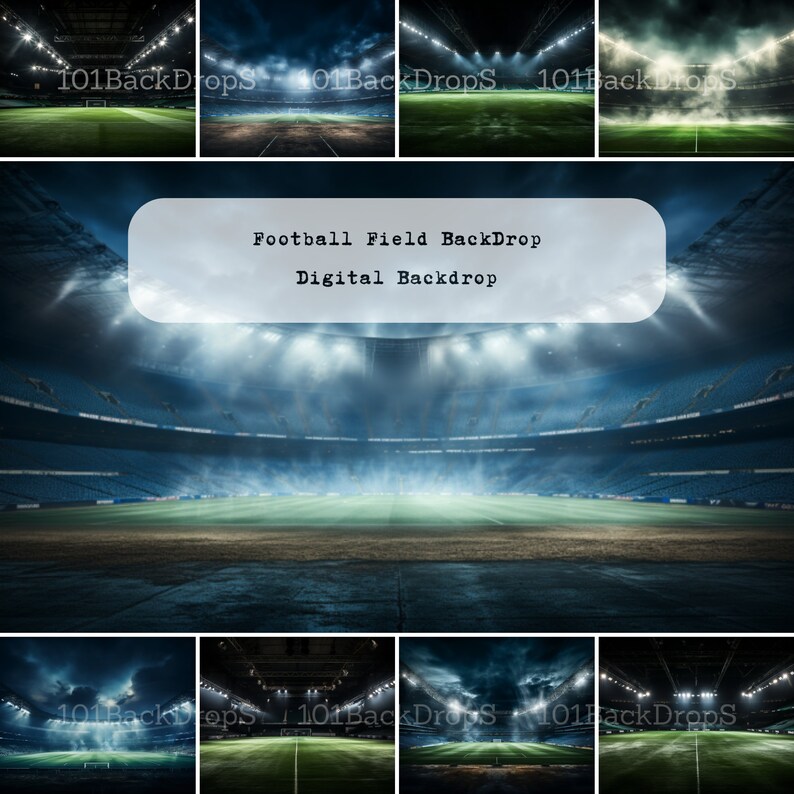 Football Field Background, Football Backdrop Dramatic, Football Stadium ...