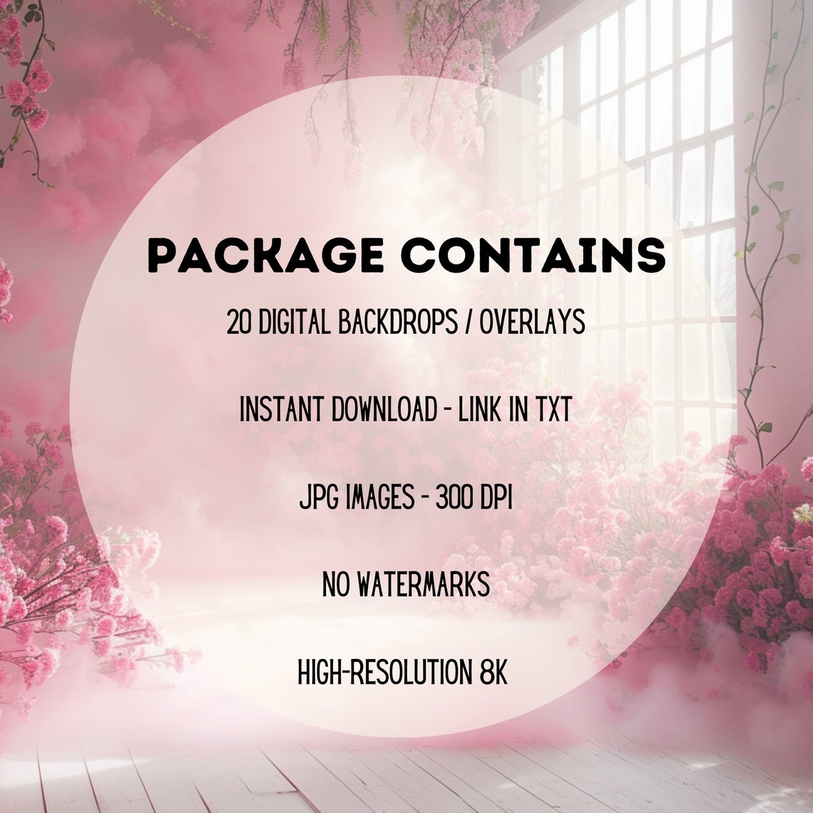 20 Maternity Digital Backdrop Floral Maternity Backdrop Light Pink ...